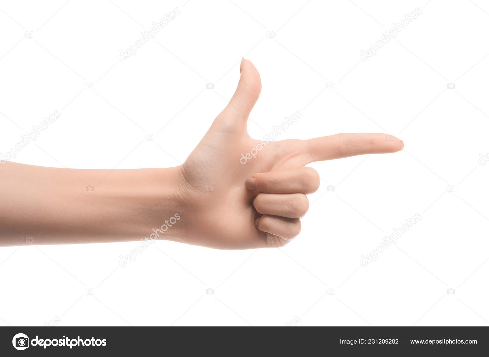 Cropped View Woman Pointing Right Finger Isolated White — Stock Photo ...