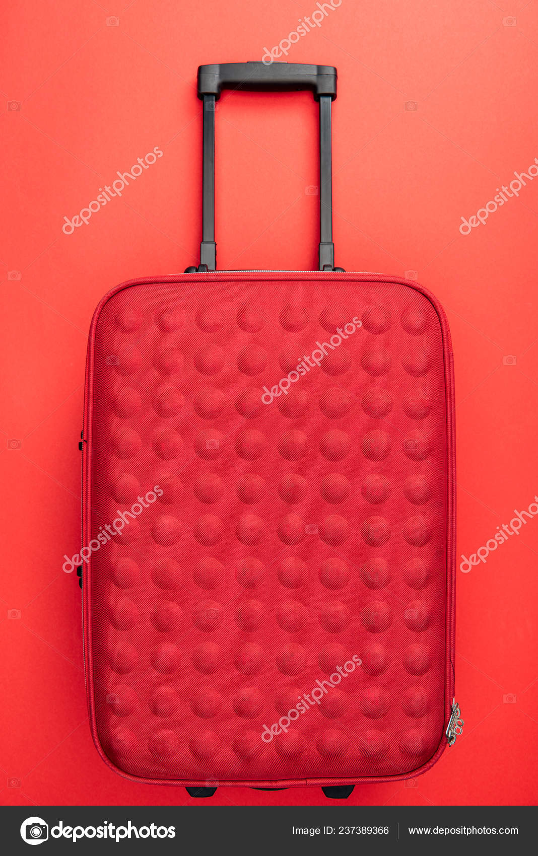 Top View Travel Bag Red Background — Stock Photo © MicEnin #237389366