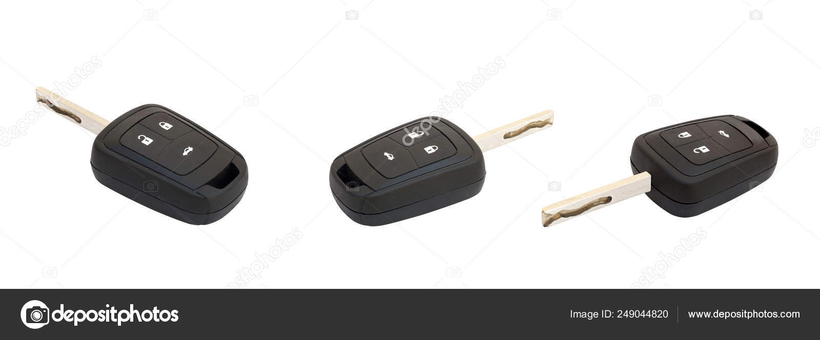 Car Key Remote Control System Isolated White Background Stock Photo by ...