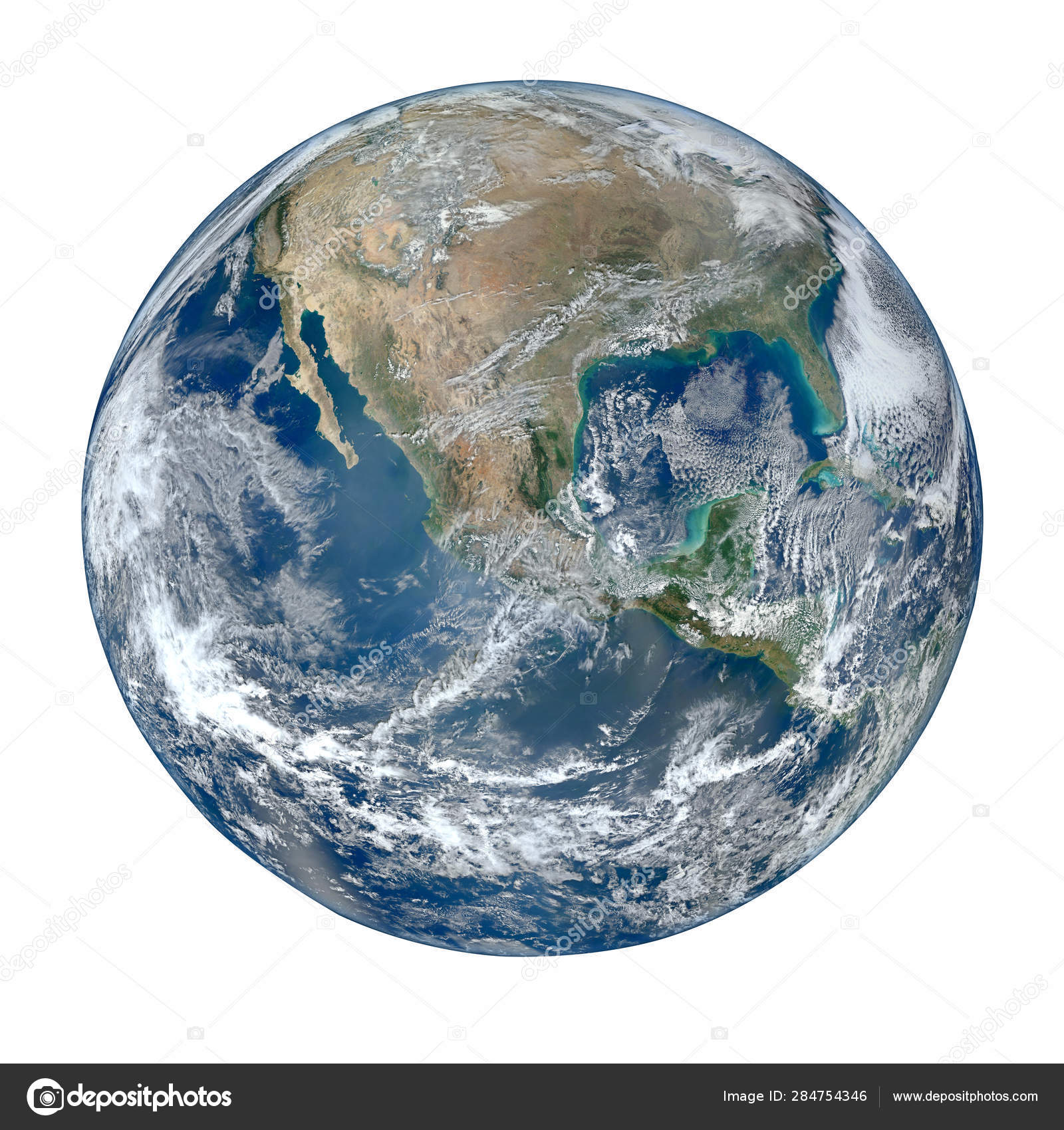 Nasa Earth From Space On White Background