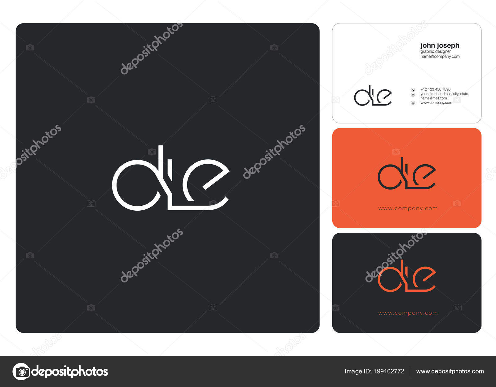 Letras Logo Dle Plantilla Para Banner Negocios Vector de stock ...