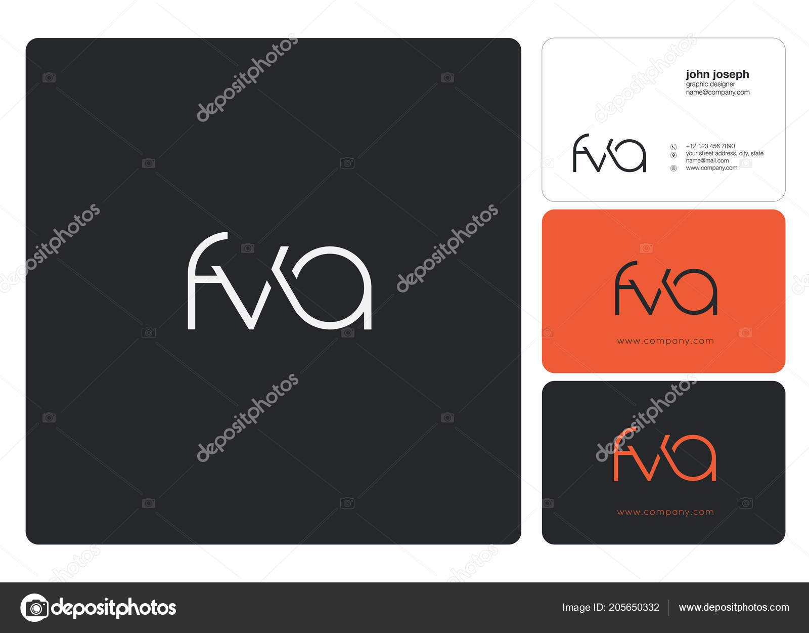 Letters Logo Fva Template Business Banner Stock Vector Image by ...