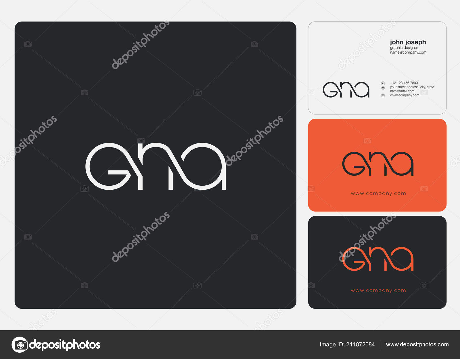 Letters Logo Gna Template Business Banner Stock Vector by ©ajayandzyn ...
