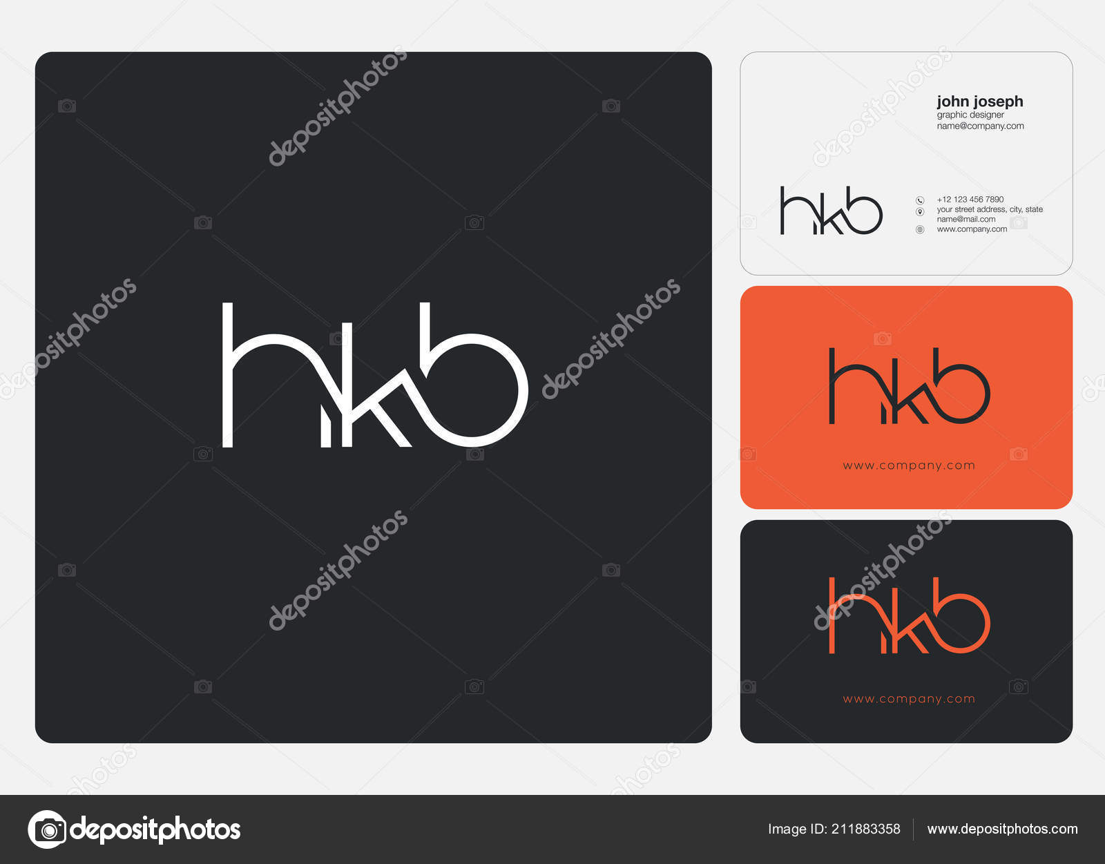 Letters Logo Hkb Template Business Banner Stock Vector Image by ...