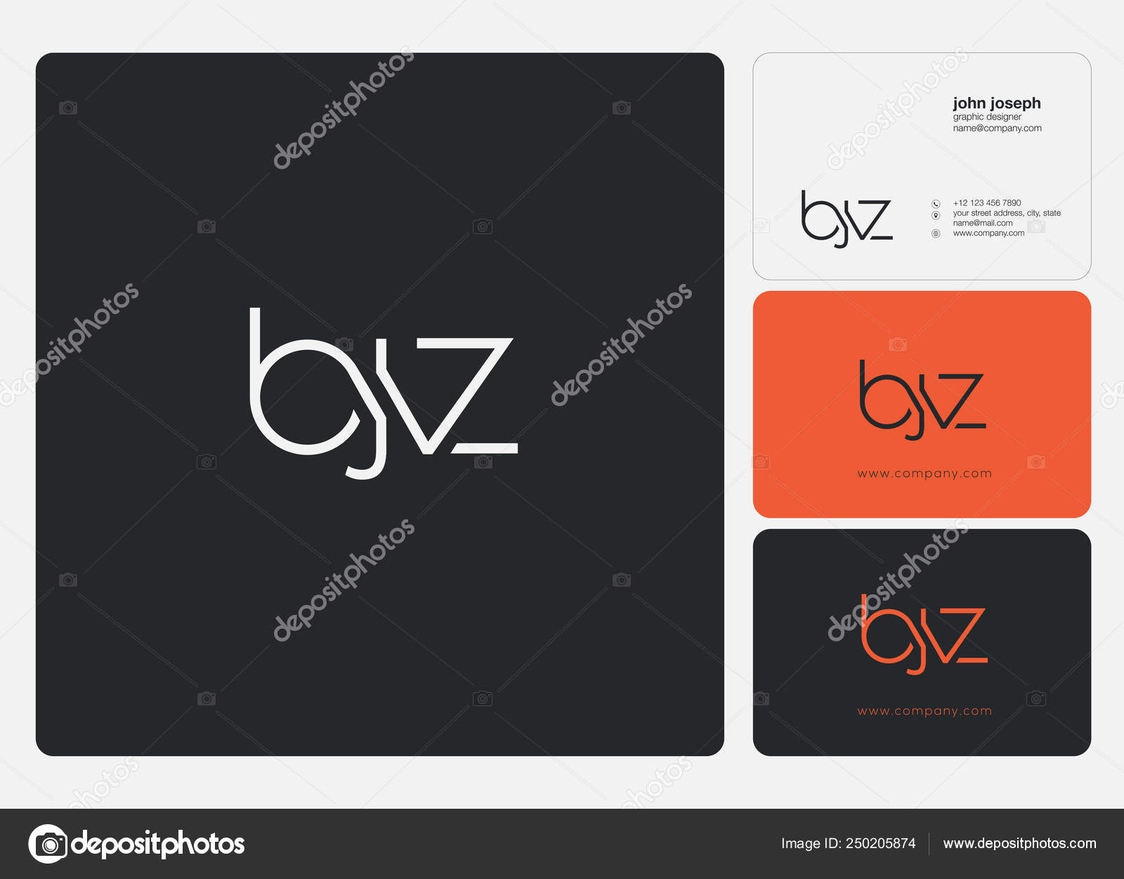 Logo Joint Bjz Business Card Template Vector Stock Vector by ...