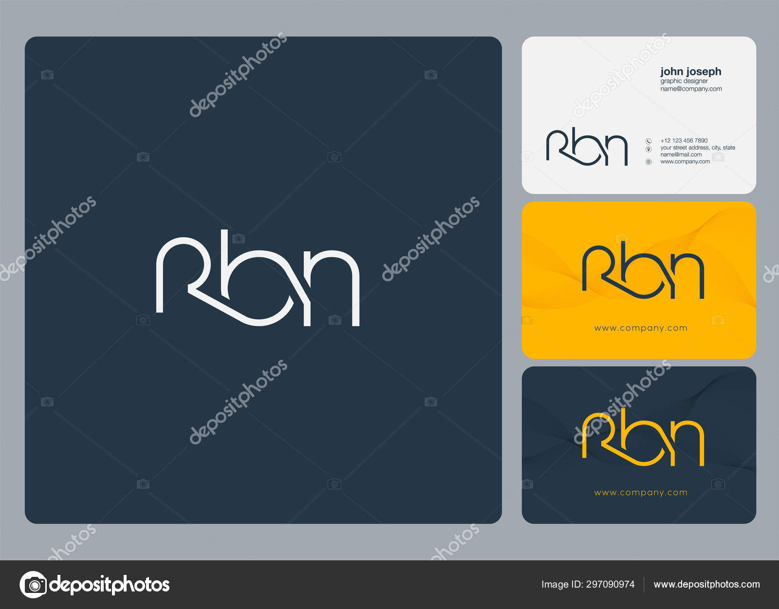 Logo Joint Rbn Business Card Template Vector Stock Vector by ...