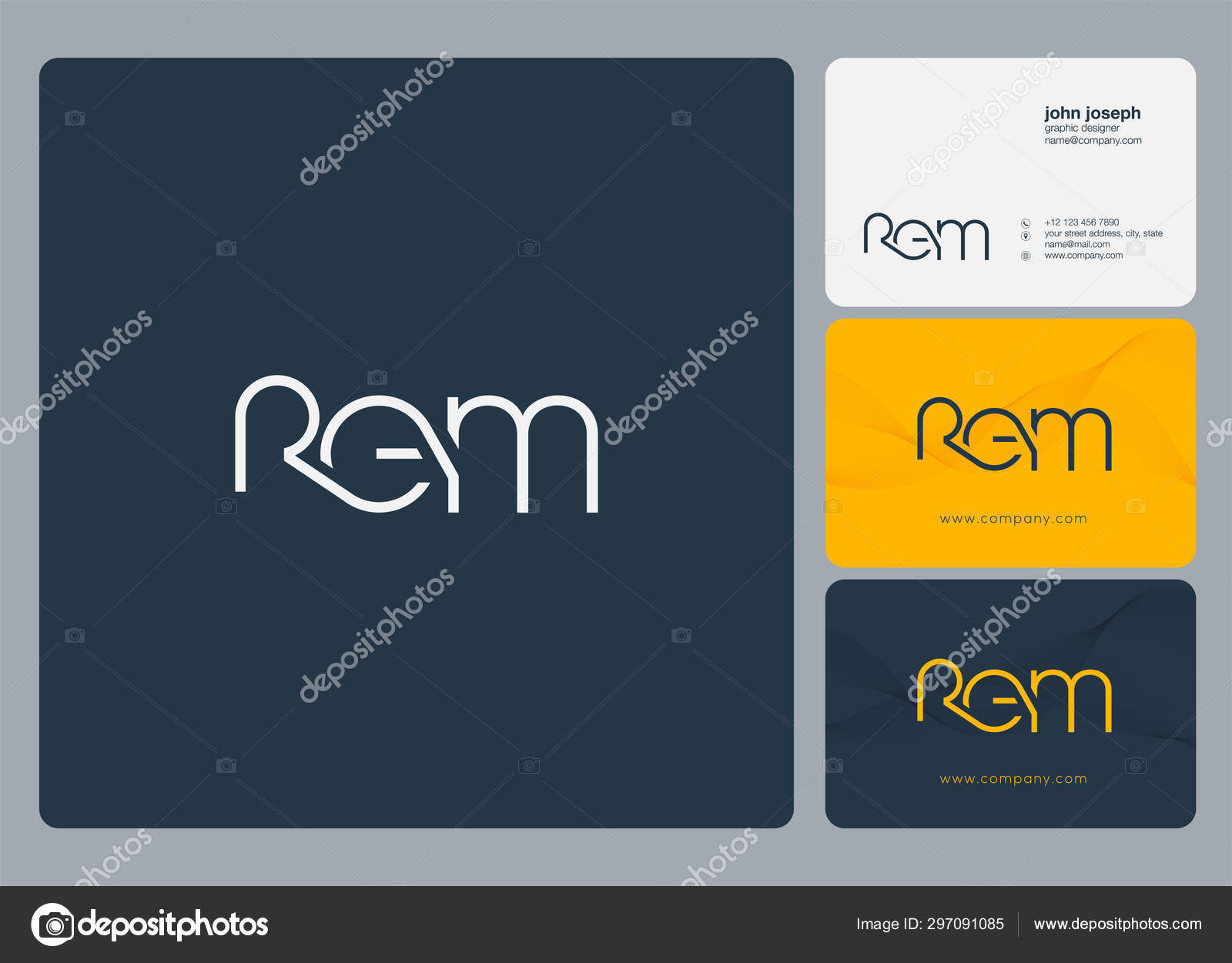 Logo Joint Rem Business Card Template Vector Stock Vector by ...