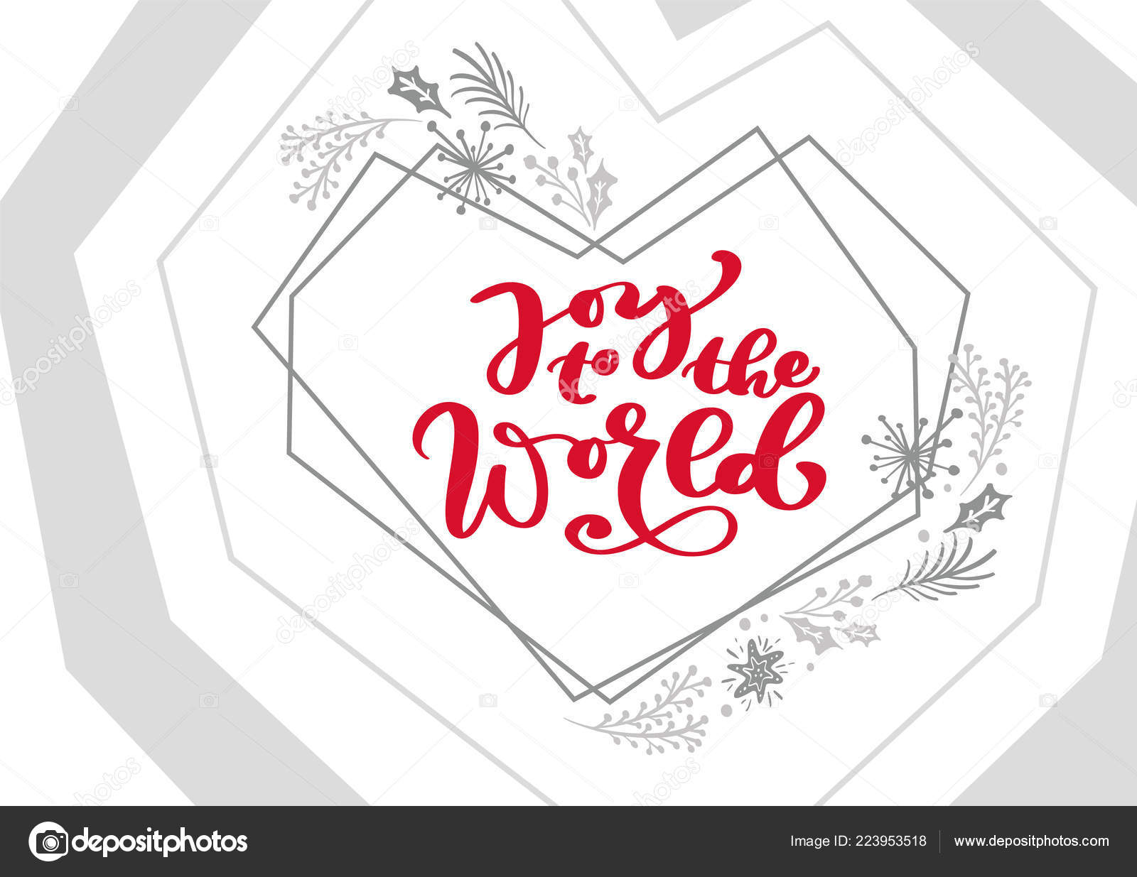 Joy to the World Calligraphy vector Christmas text in xmas scandinavian ...