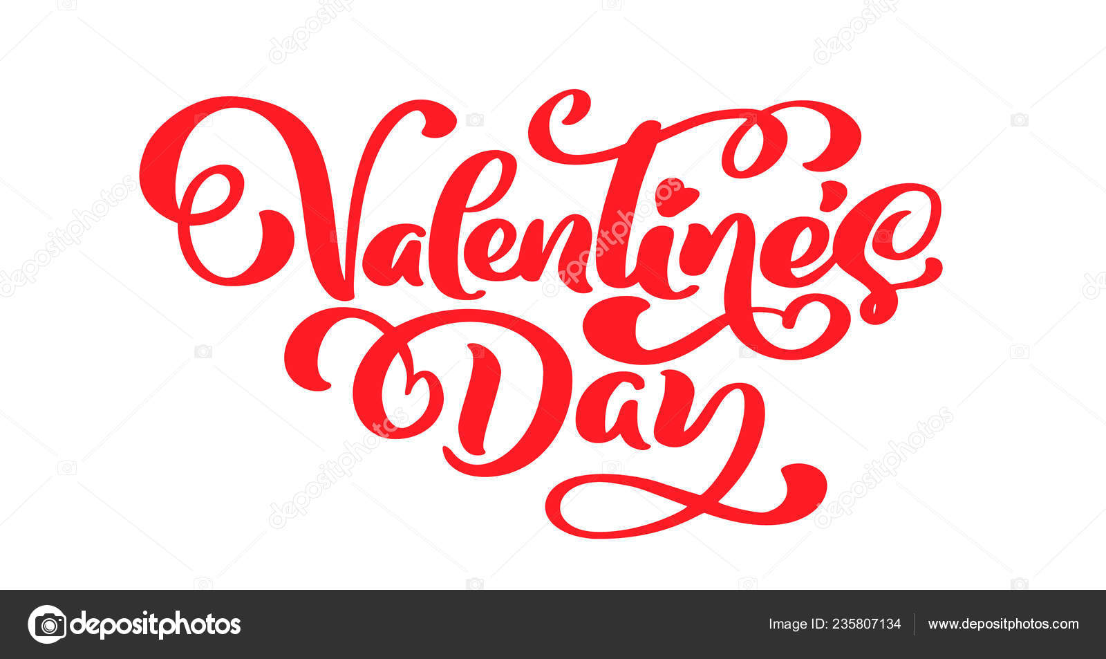 Calligraphy phrase Valentine s Day. Vector Valentines Day Hand Drawn ...