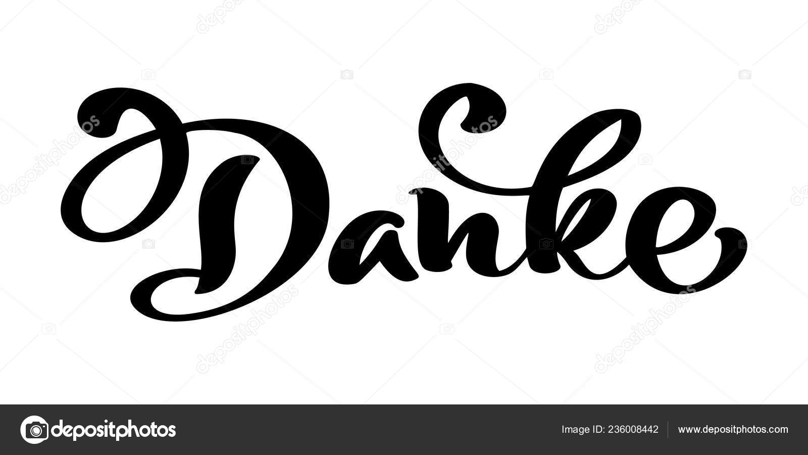 Vector hand drawn lettering Danke. Elegant modern handwritten ...