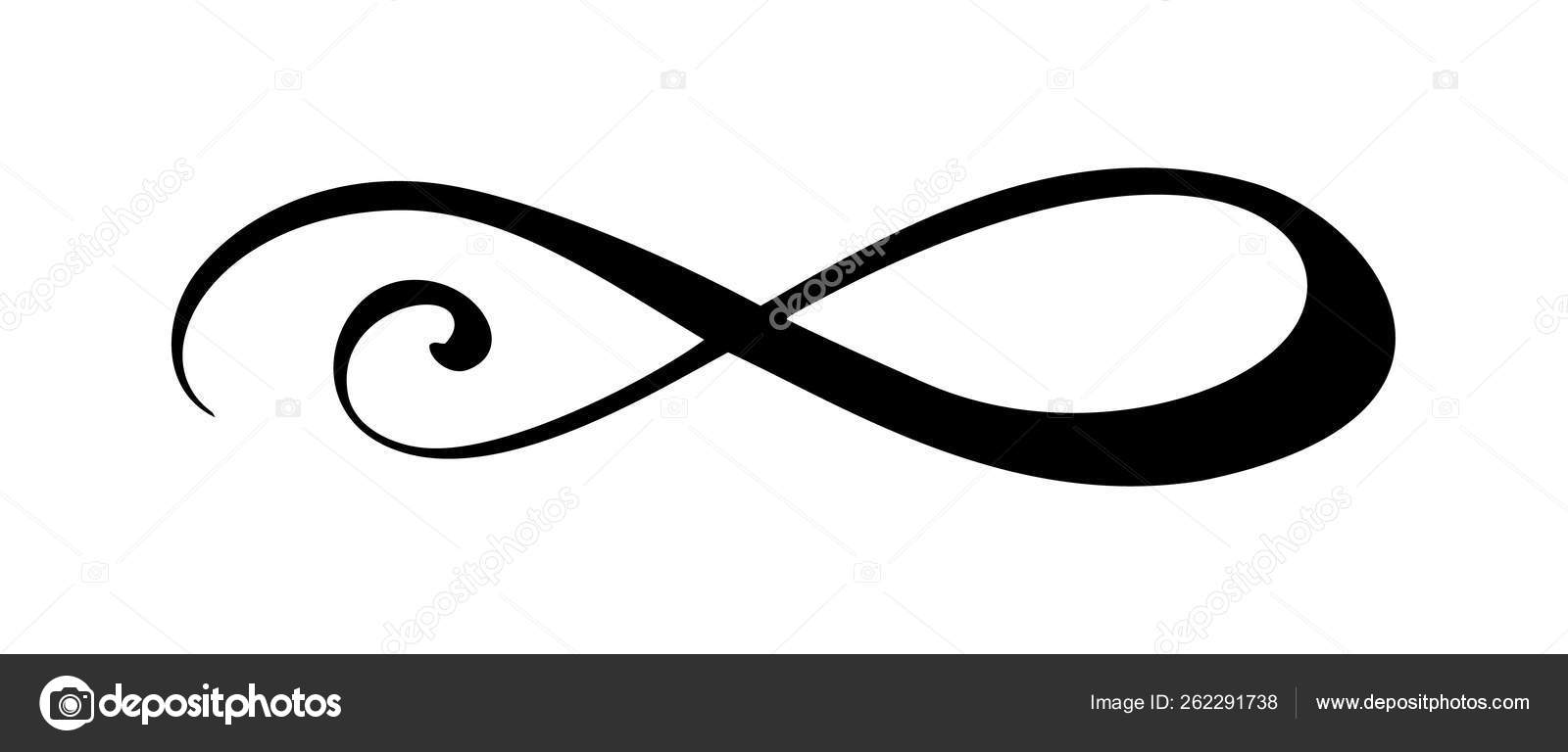 Infinity calligraphy vector illustration symbol. Eternal limitless ...