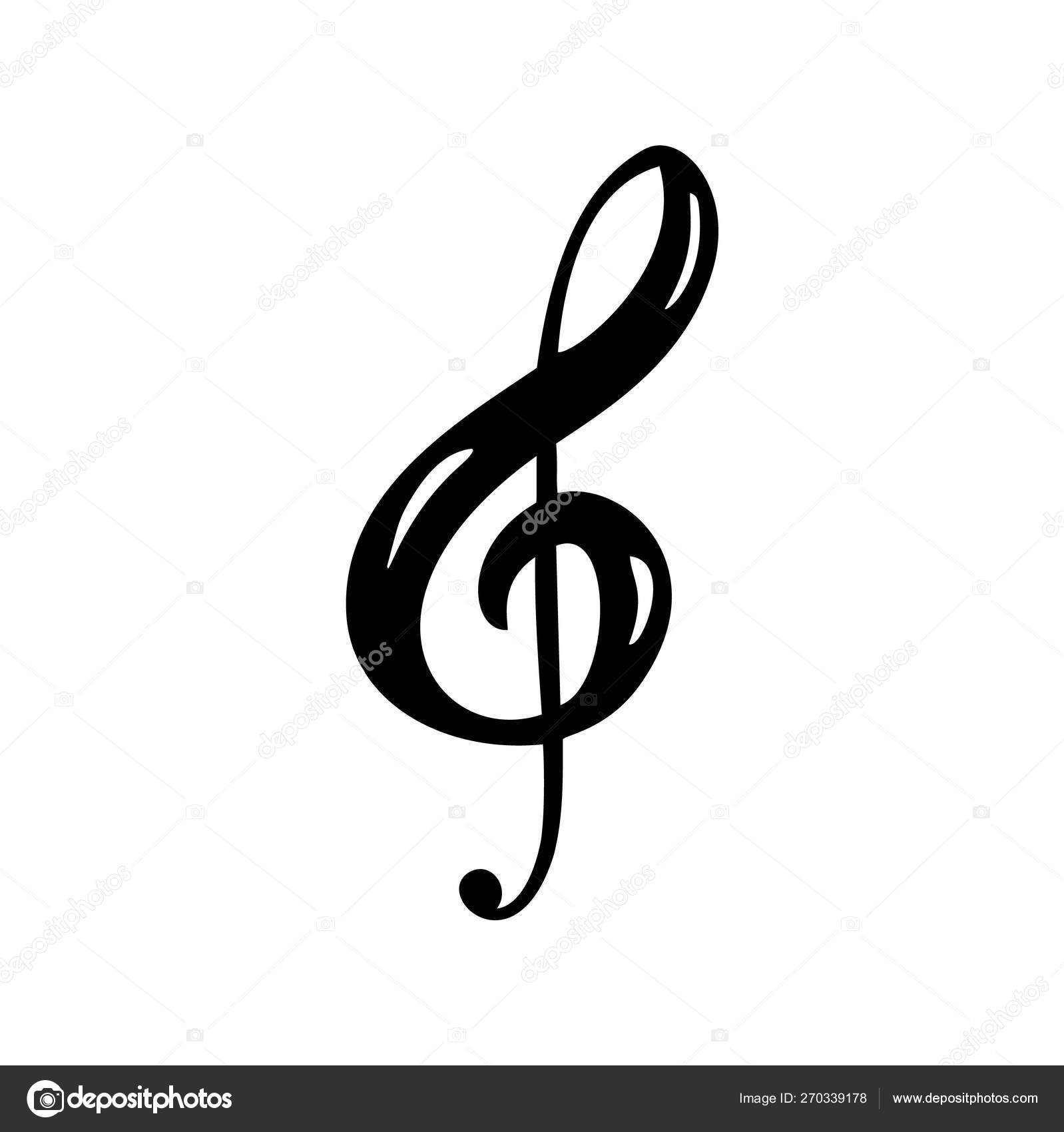 Hand drawn Music key logo and icon vector Illustration. Musical theme ...