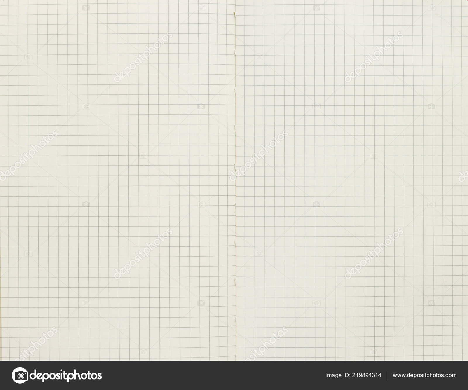 Open Checked Notebook Paper Empty Pages Background Texture Top View ...