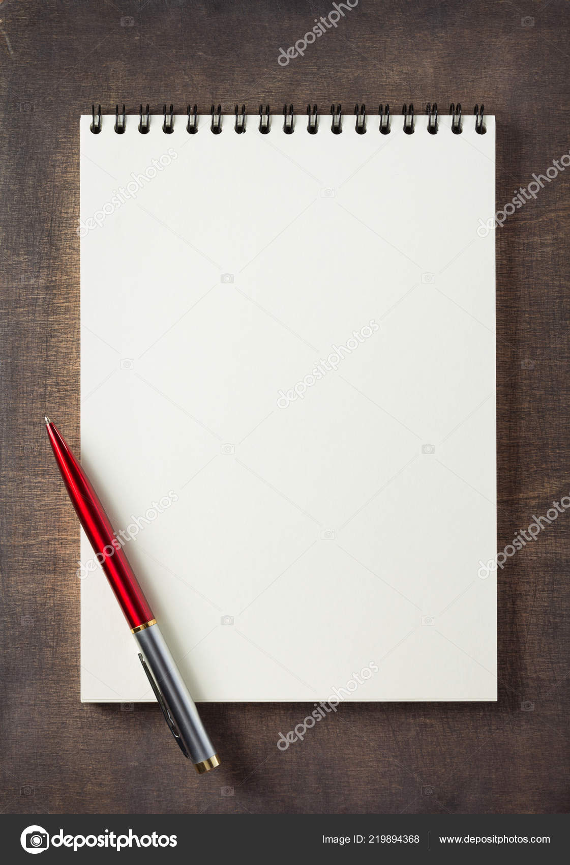 Notepad Wooden Background Surface Table Top View — Stock Photo ...