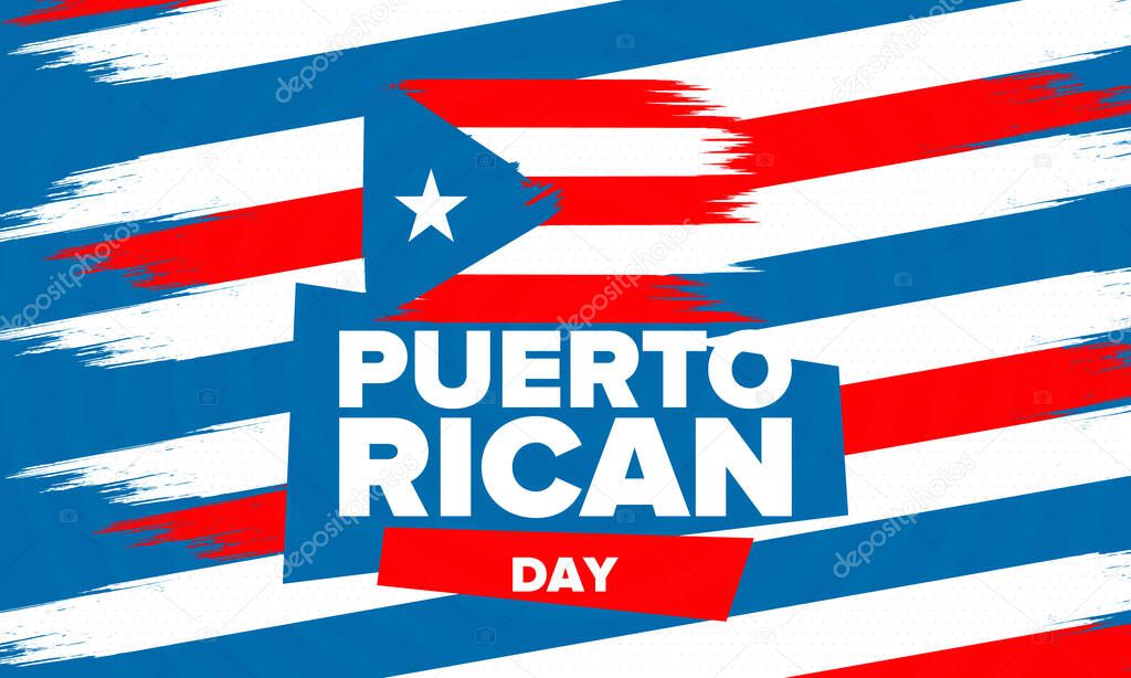 Día de Puerto Rico. Felices fiestas nacionales. Festival y desfile en ...