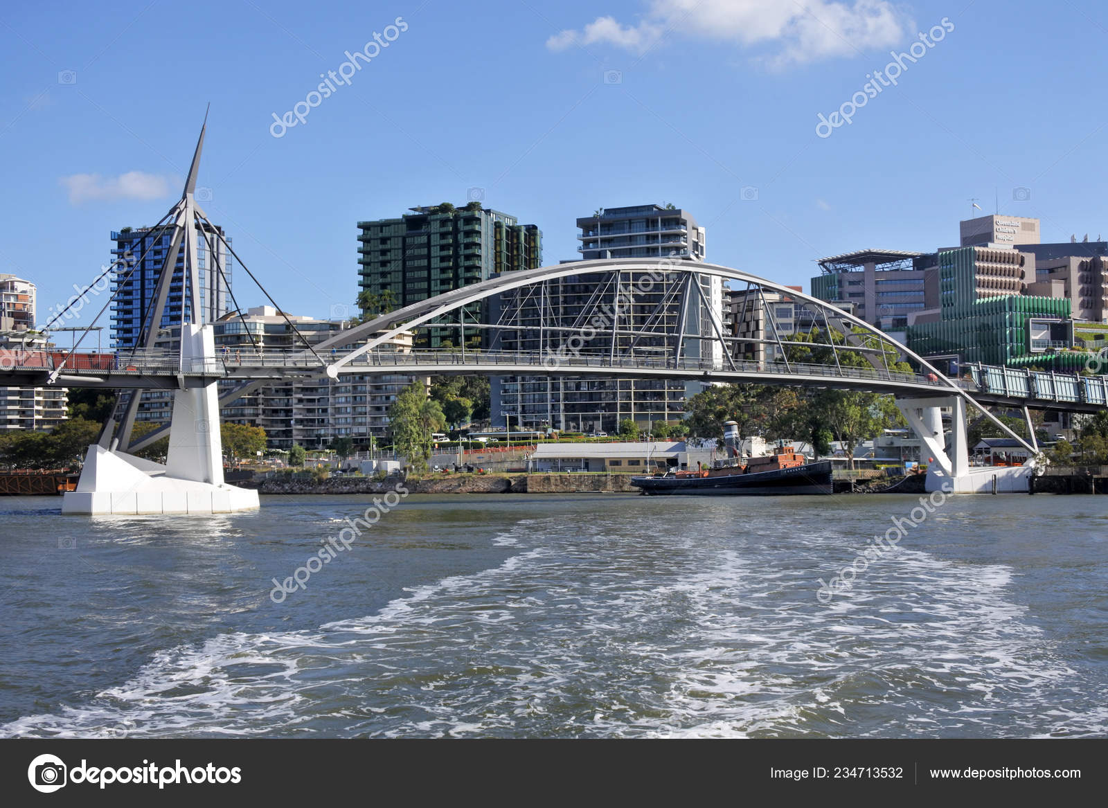 Goodwill Bridge Queensland Maritime Museum View Ferry Sailing Brisbane ...
