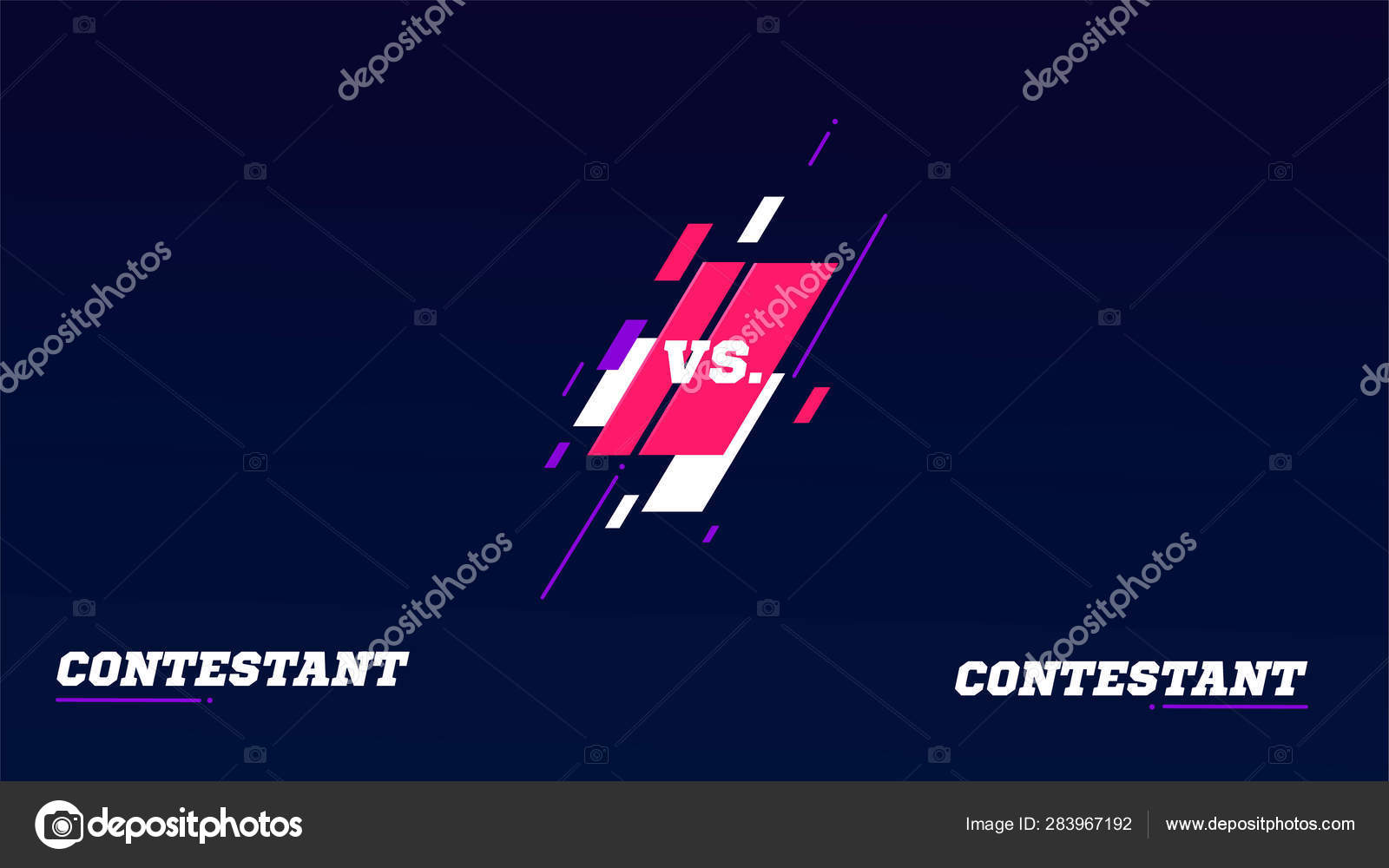 Versus screen. Vs battle headline, conflict duel teams. Video game ...