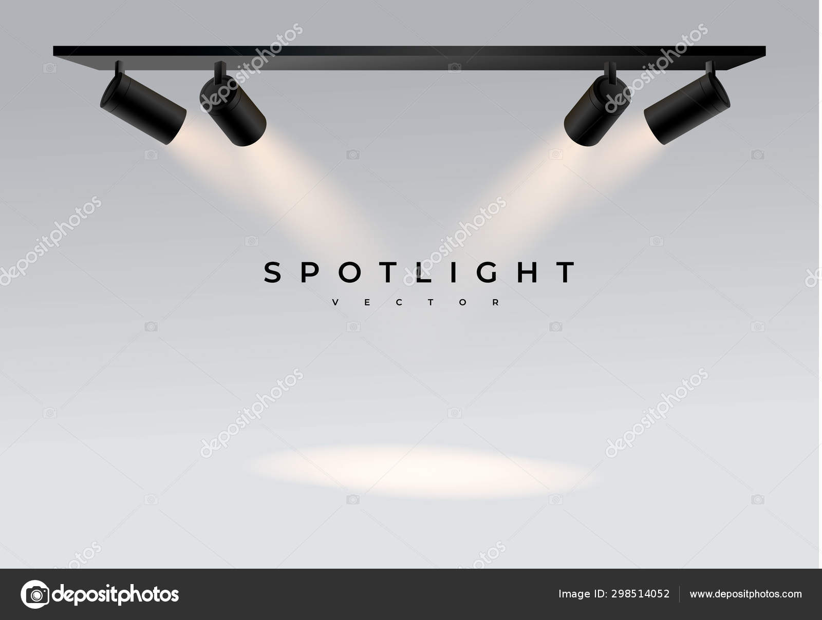 Four black moderns. Shine into place. spot. Spotlights with white light ...