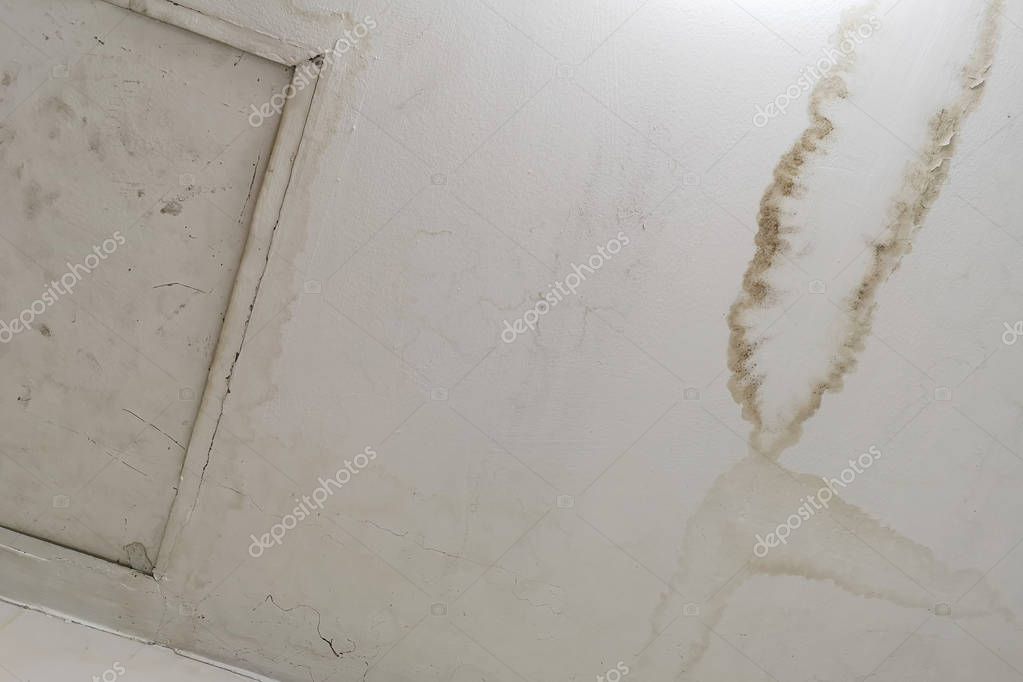 Las fugas de agua de lluvia del techo causan daños en el techo y ...