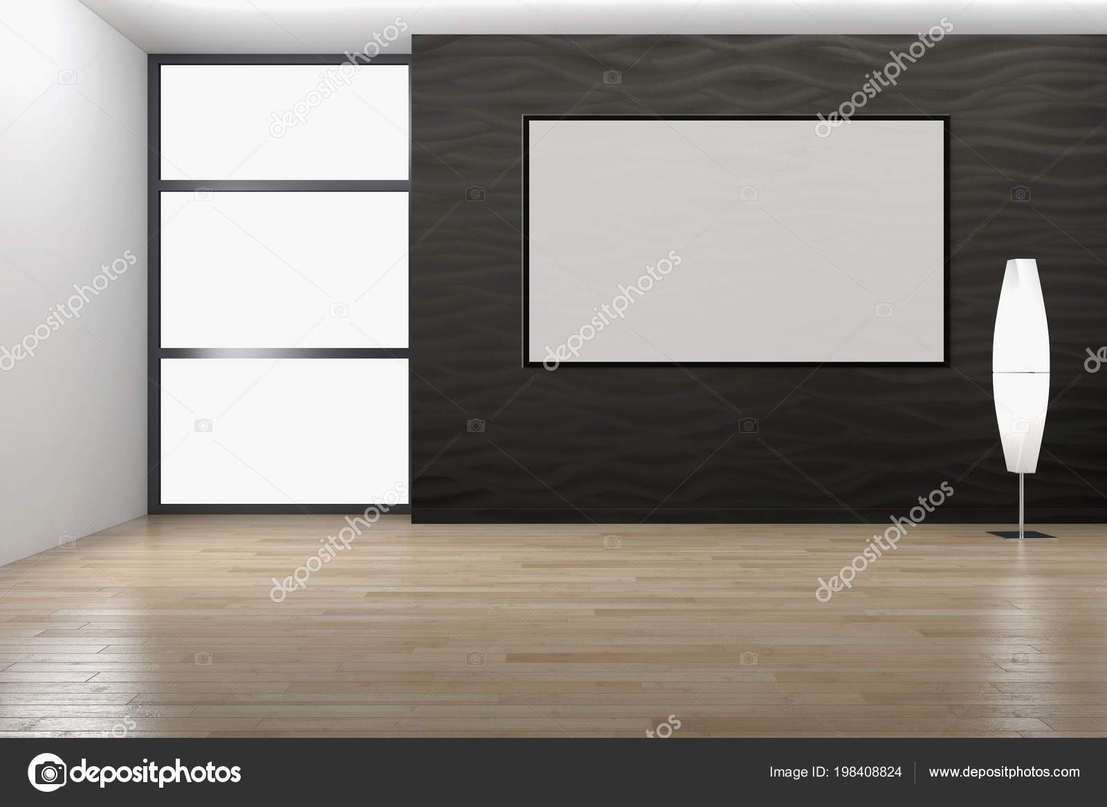 Modern Bright Interiors Empty Room Mockup Poster Frame Rendering Illustration — Stock Photo ...