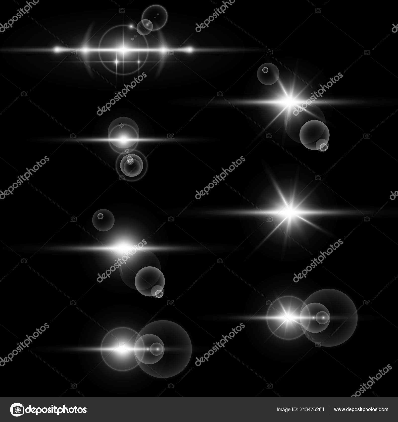 Collection of light effects on black background. Stock Photo by ...