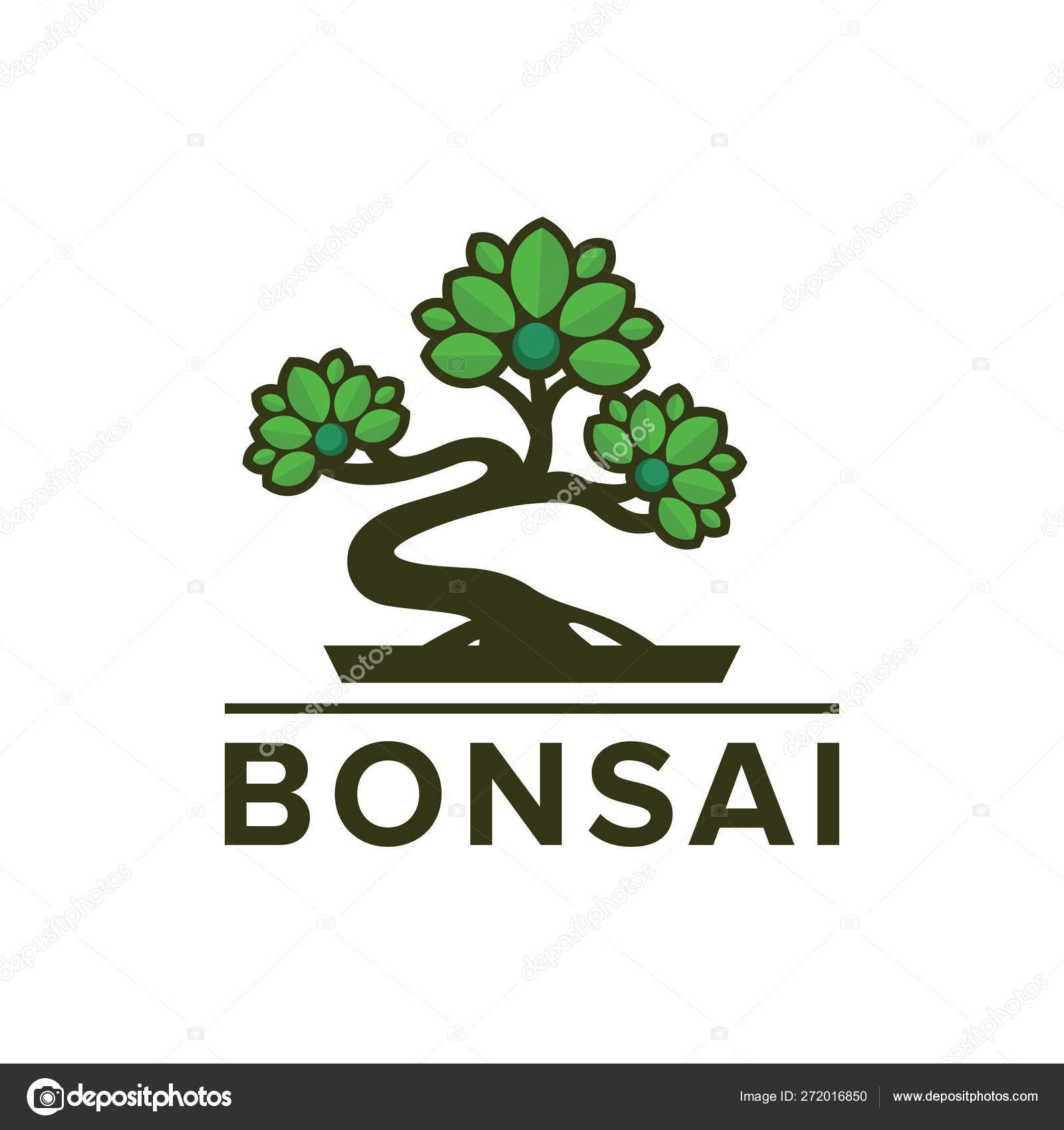Bonsai Logo Template Tree Icon Design Vector Stock Vector Image by ...