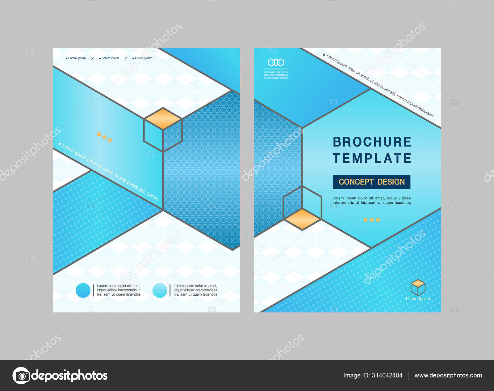 Gradient Business Brochure Geometric Design Stock Vector Image by ...