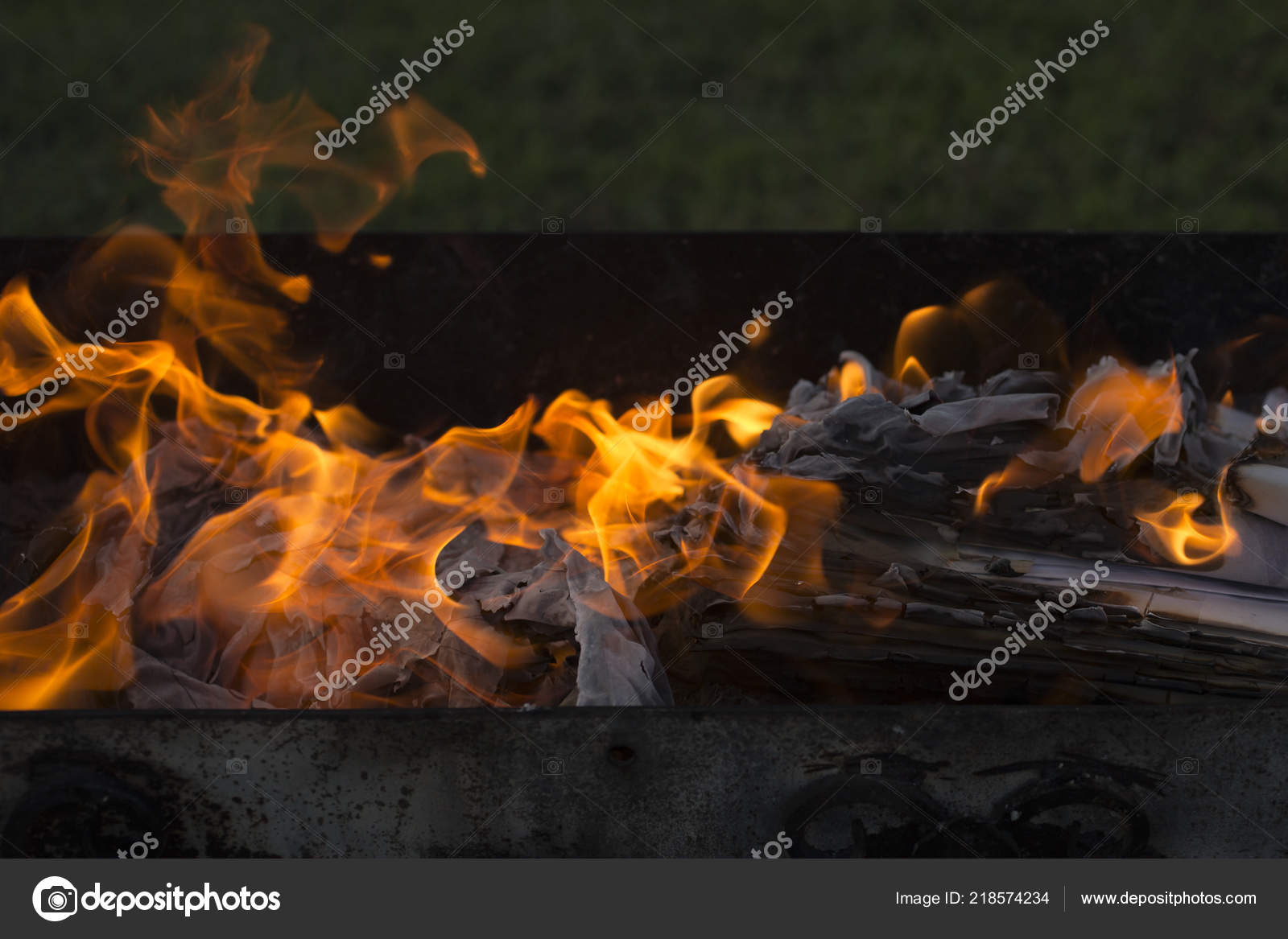 Flaming Fire Documents Burning Dance Fire Spirits Ignition Paper ...