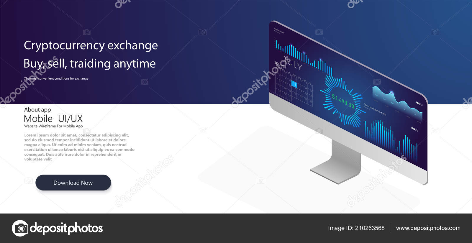 Business analysis system, isometric blue light concept. Financial ...