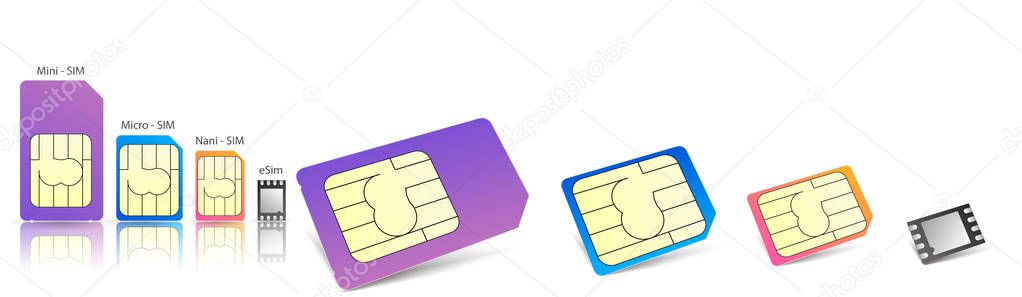 Sim card types Vector Art Stock Images | Depositphotos