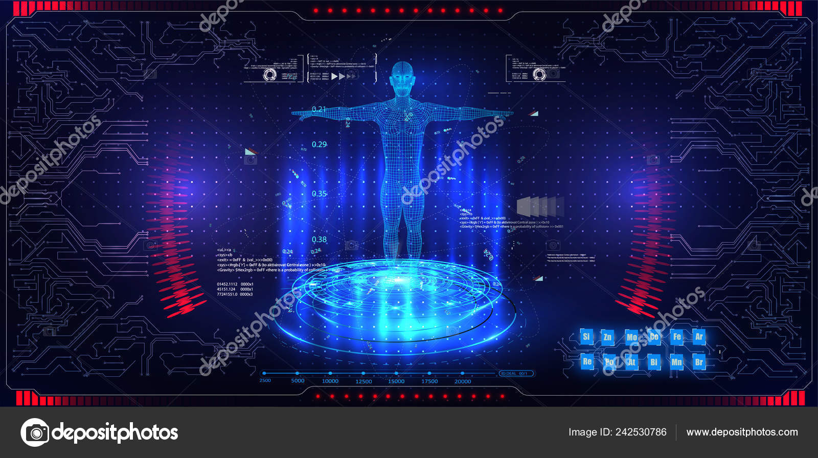 Hud element ui medical examination. Display Stock Vector by ©Zinetron ...