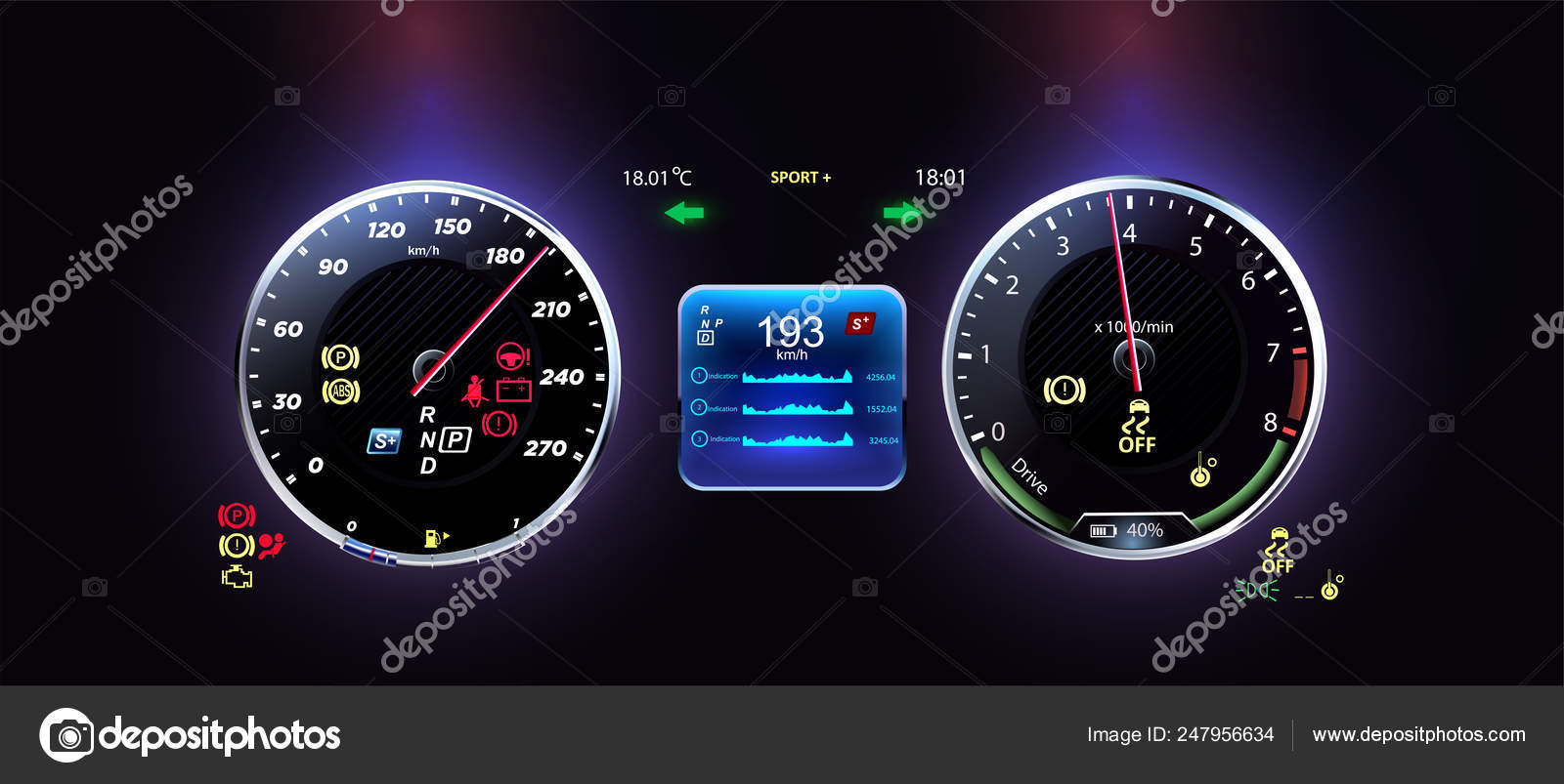 Car dashboard modern automobile control Stock Vector Image by ©Zinetron ...