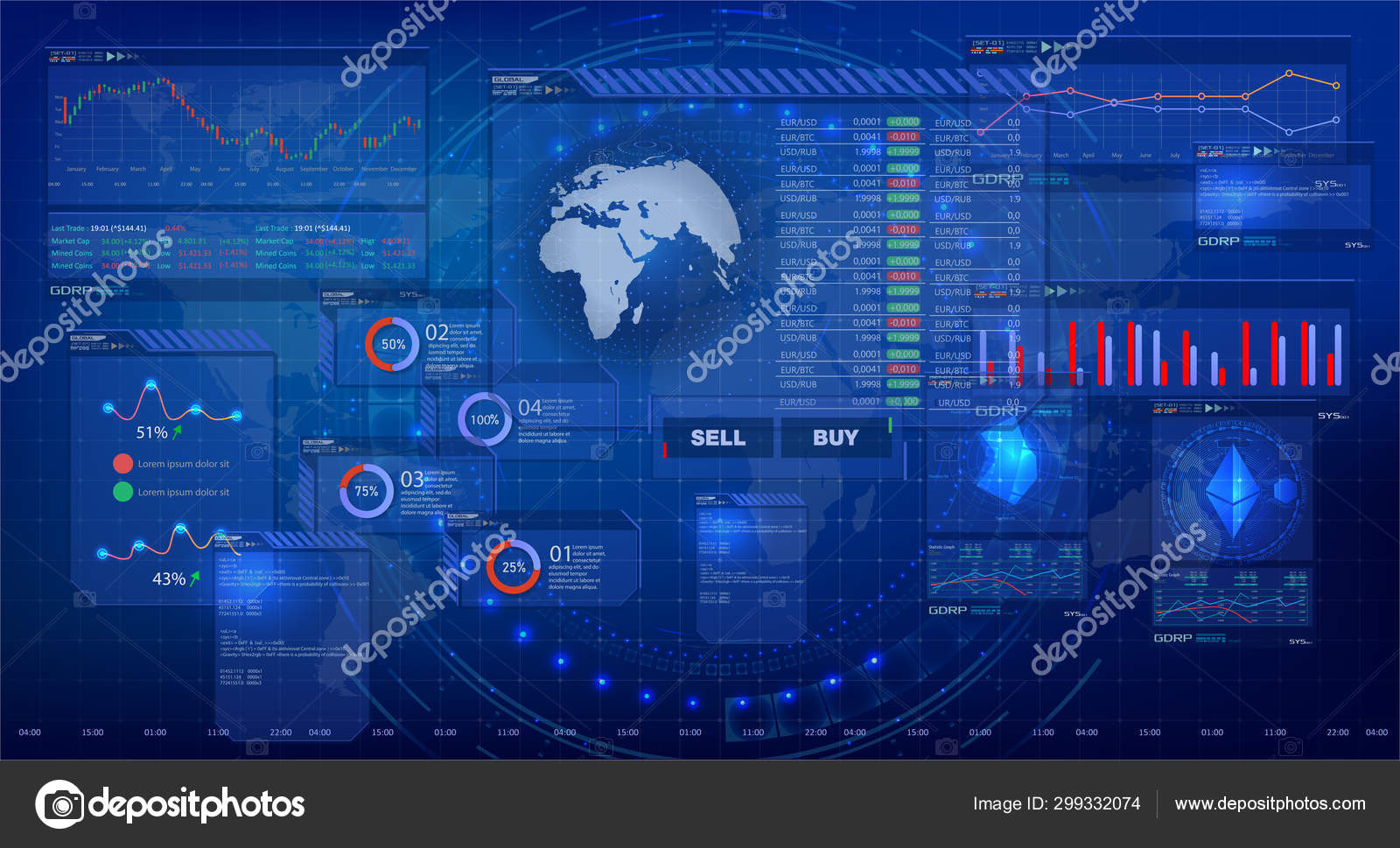 HUD trading, design for any purposes. Trading Stock Vector Image by ...