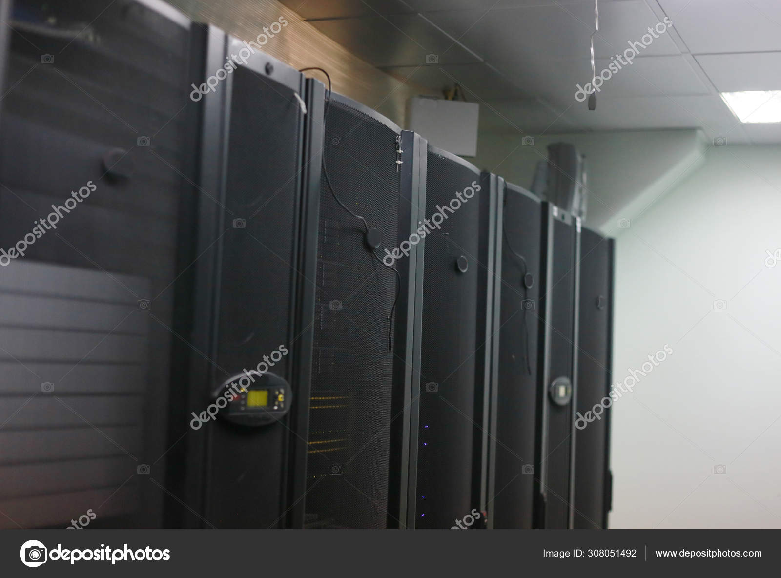 Server rows cabins equipped cooled server room — Stock Photo © yunafoto ...