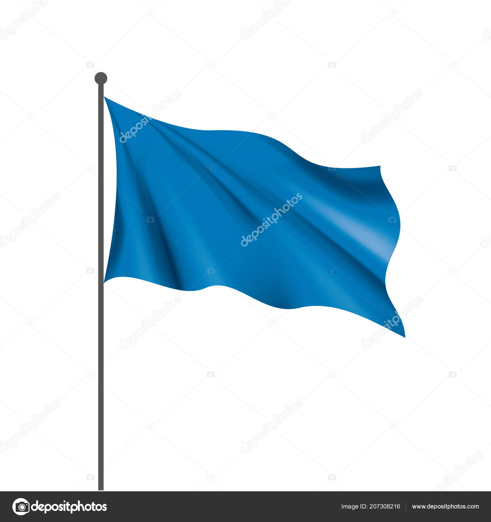 Waving the blue flag on a white background Stock Vector Image by ...
