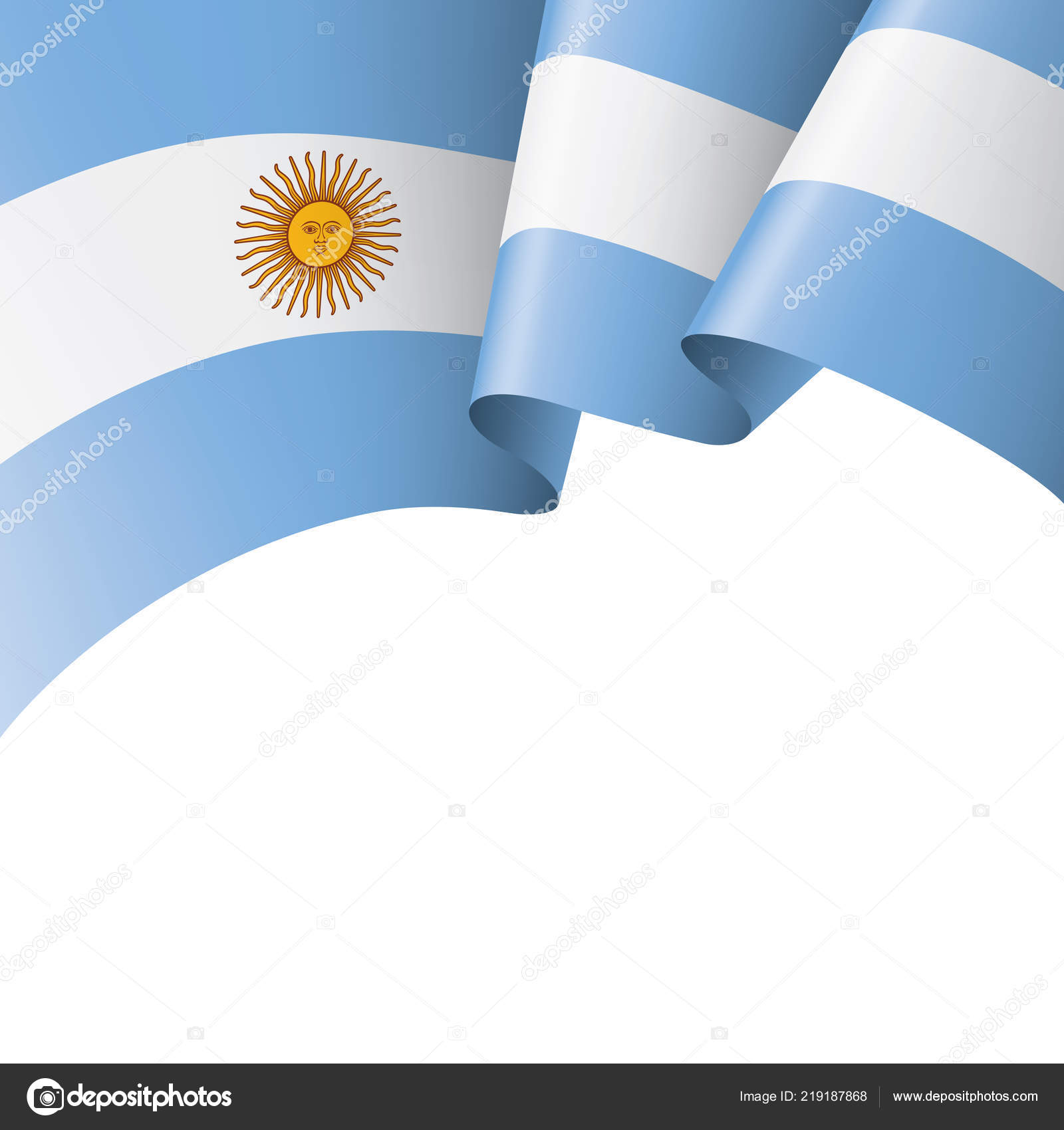 Bandera Argentina, ilustración vectorial sobre fondo blanco Vector de ...