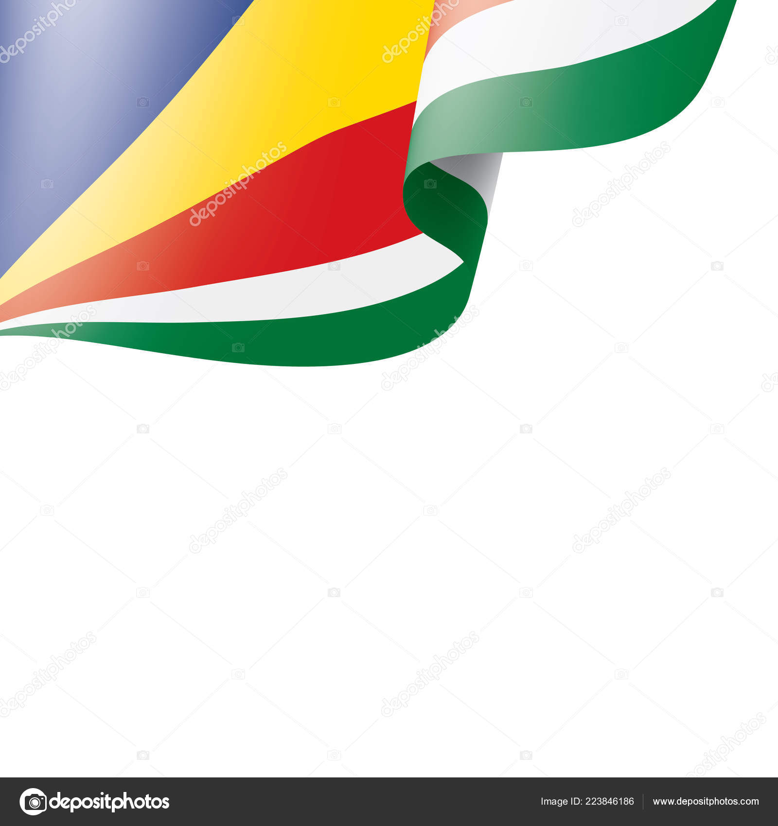Seychelles flag, vector illustration on a white background Stock Vector ...