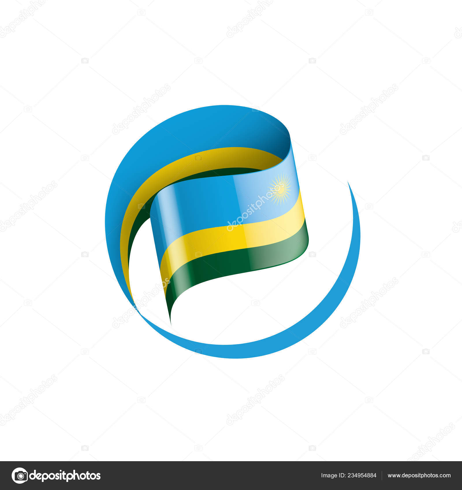 Rwanda flag, vector illustration on a white background Stock Vector ...