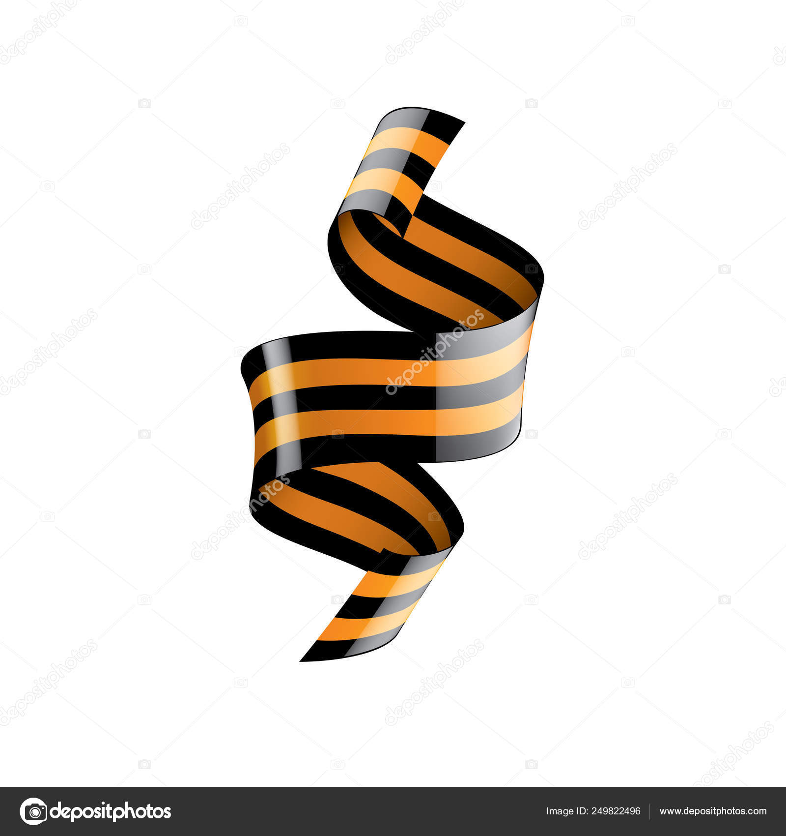 Vector illustration of Saint George ribbon on white background Stock ...