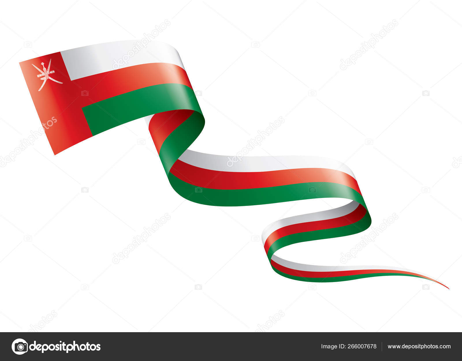 Oman flag, vector illustration on a white background Stock Vector by ...