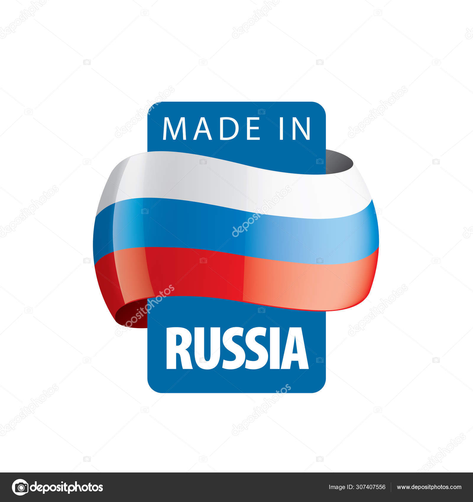 Russia flag, vector illustration on a white background Stock Vector by ...