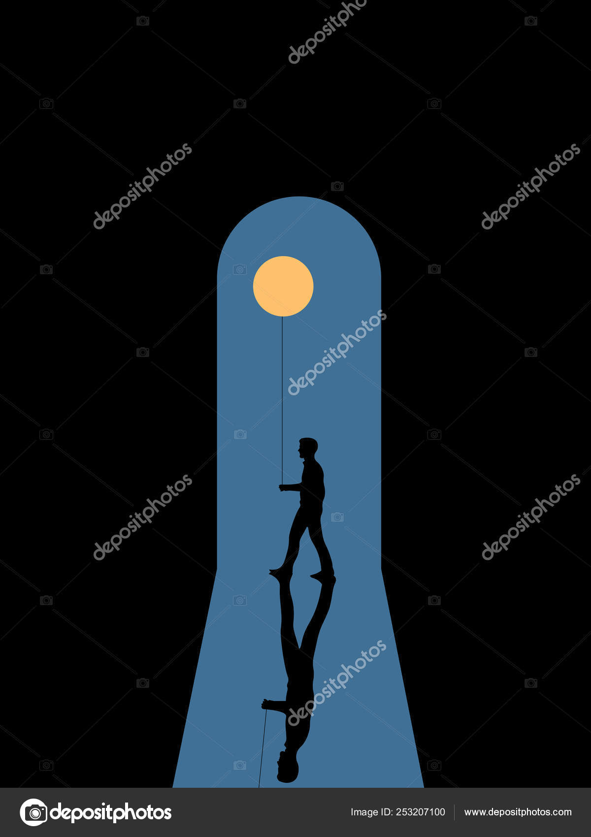Walking man in the moonlight Stock Vector Image by ©Nemskov #253207100