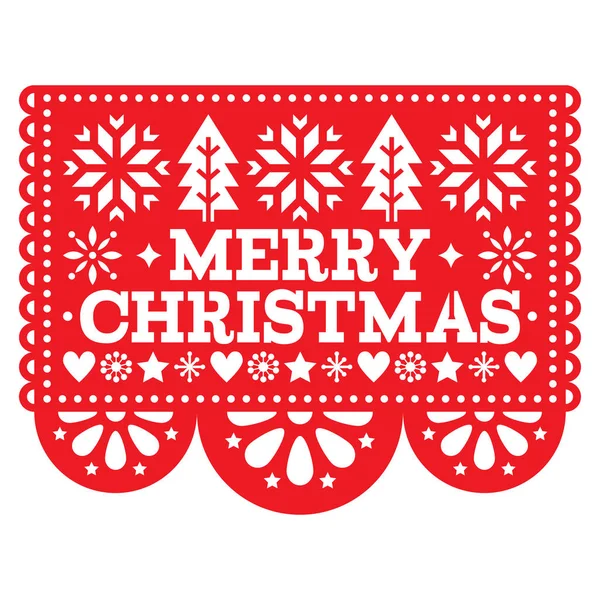 Mexican christmas greeting | Merry Christmas Papel Picado Vector Design ...