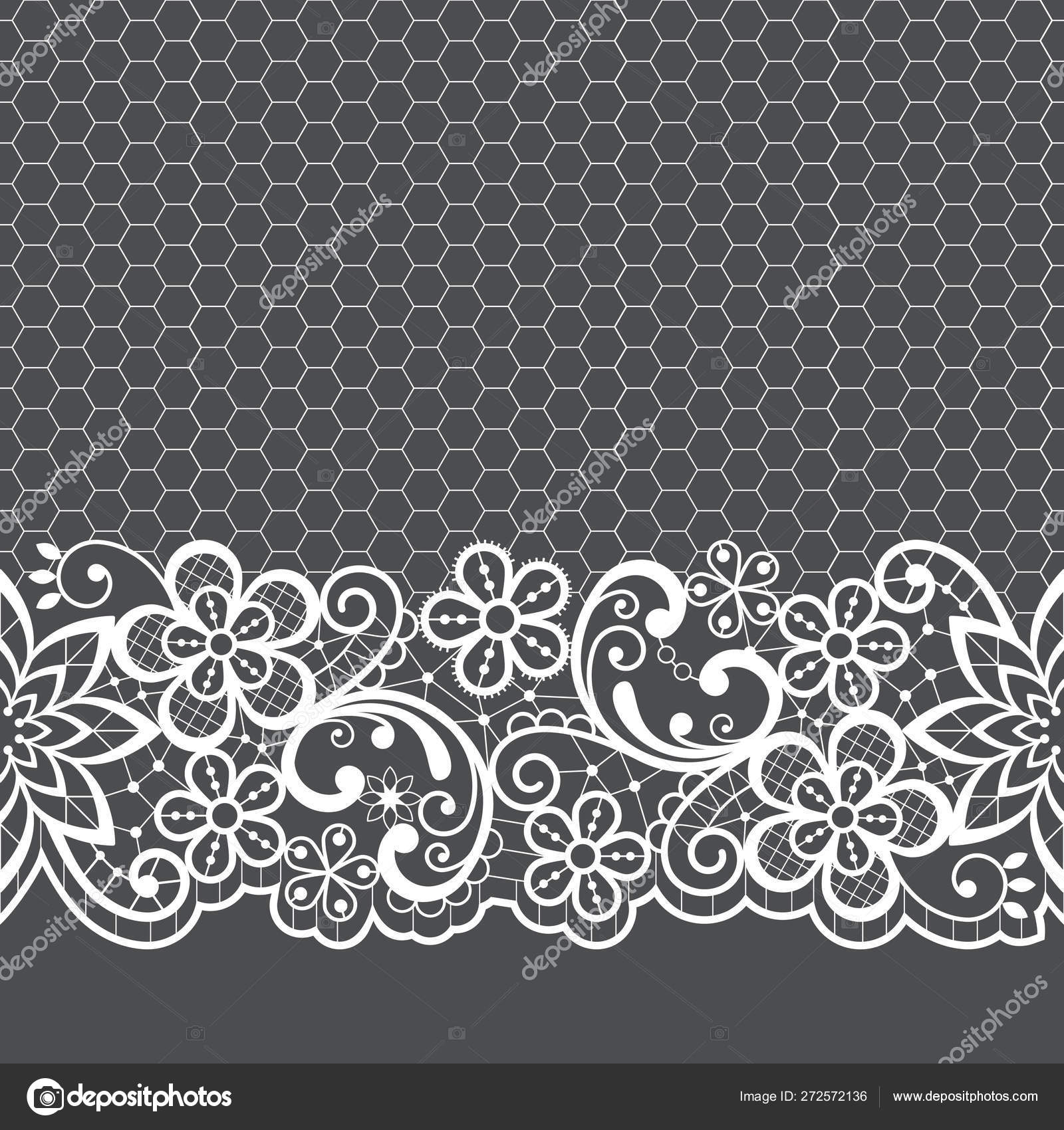 Wedding Lace Vector Pattern Detailed Retro Ornament Lace Design Flowers