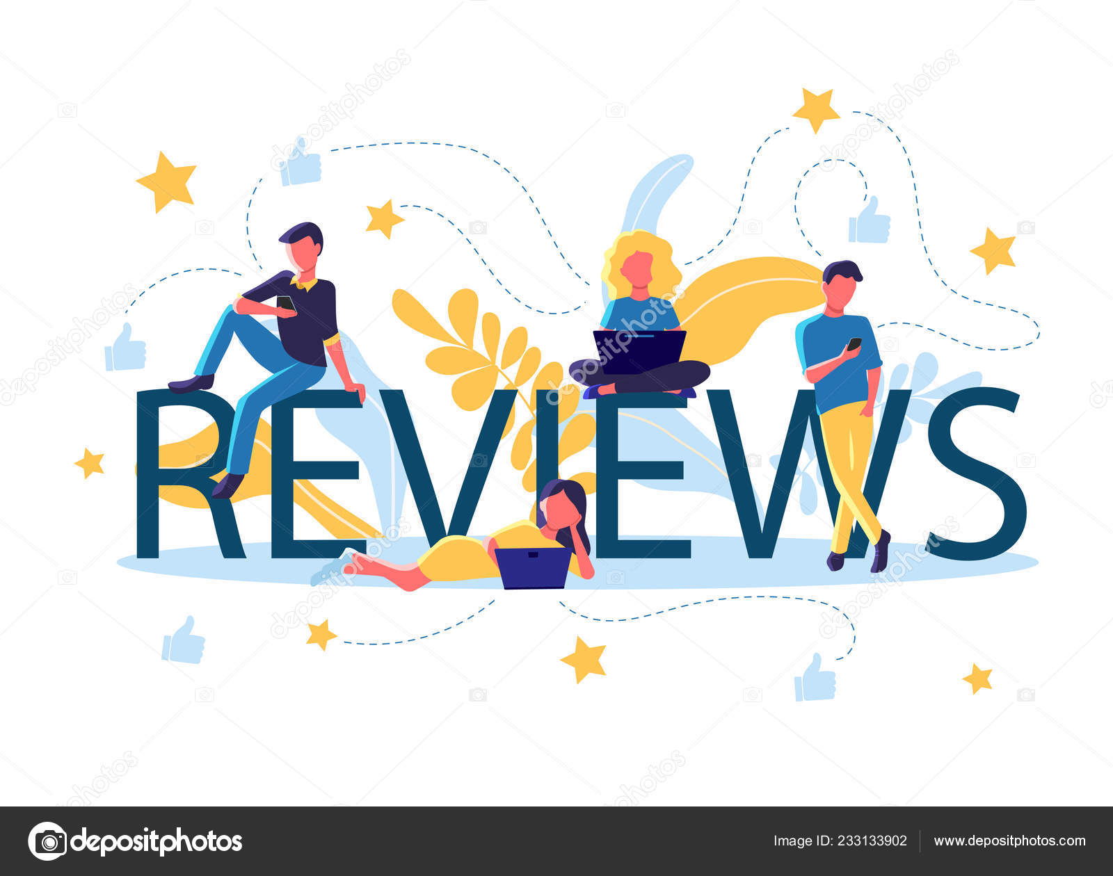 Concept vector illustration of flat people sitting on letters of ...