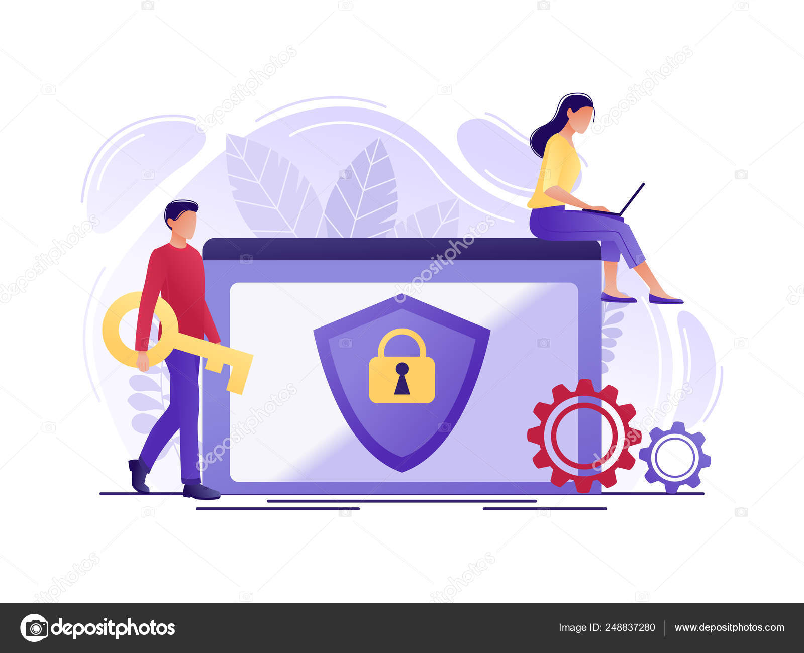 Security People Protecting Computer Data Data Protection Concept For Web Page Banner