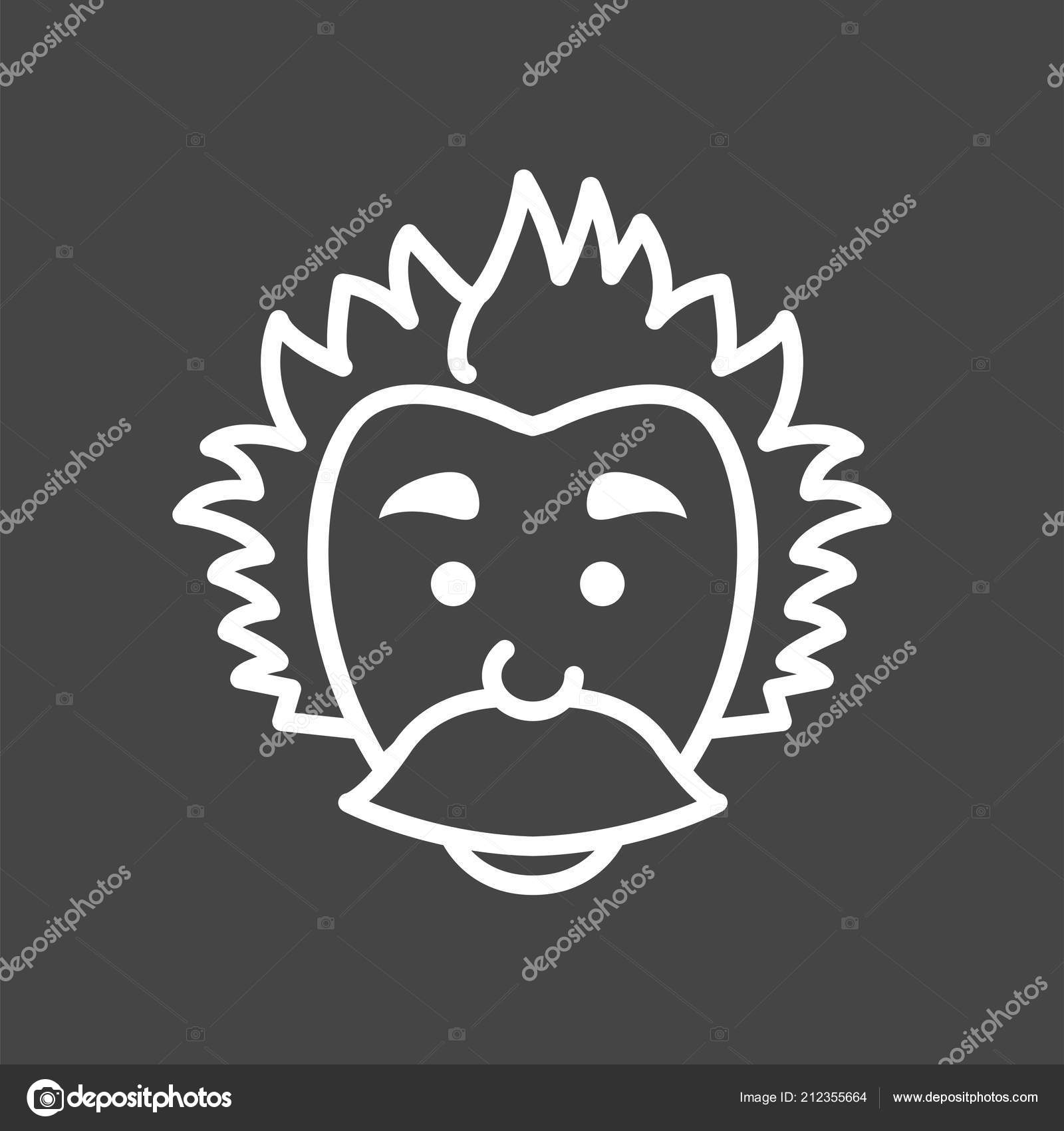 Mad Scientist Crazy Hair Einstein Look Large Eyebrows Stock Vector ...