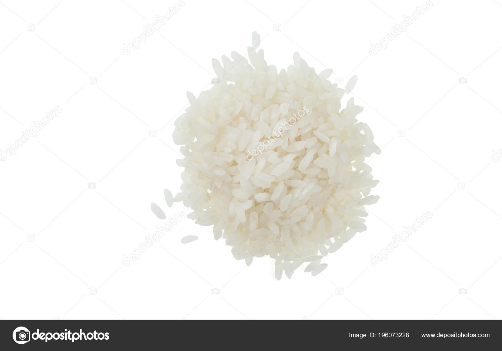 Handful White Rice Isolated White Background One Varieties Rice — Stock ...