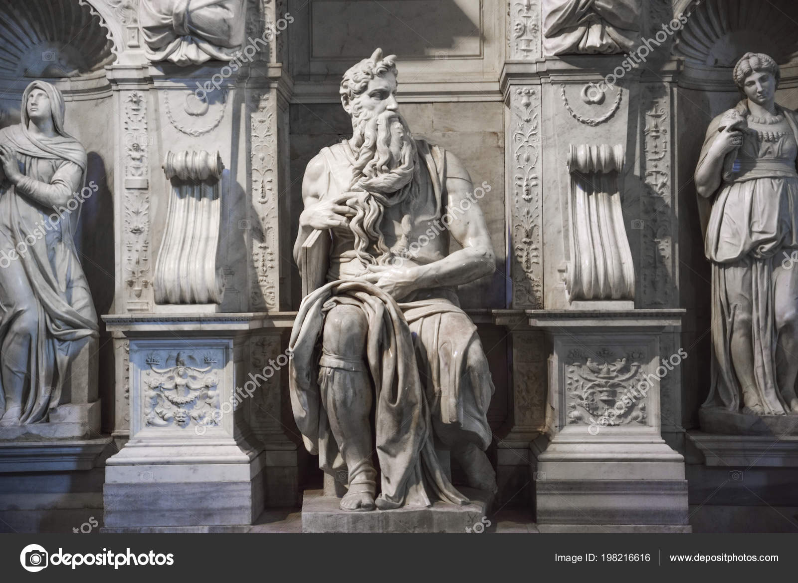 Rome Italy Michelangelo's Moses Tomb Pope Julius Saint Peter Chains ...