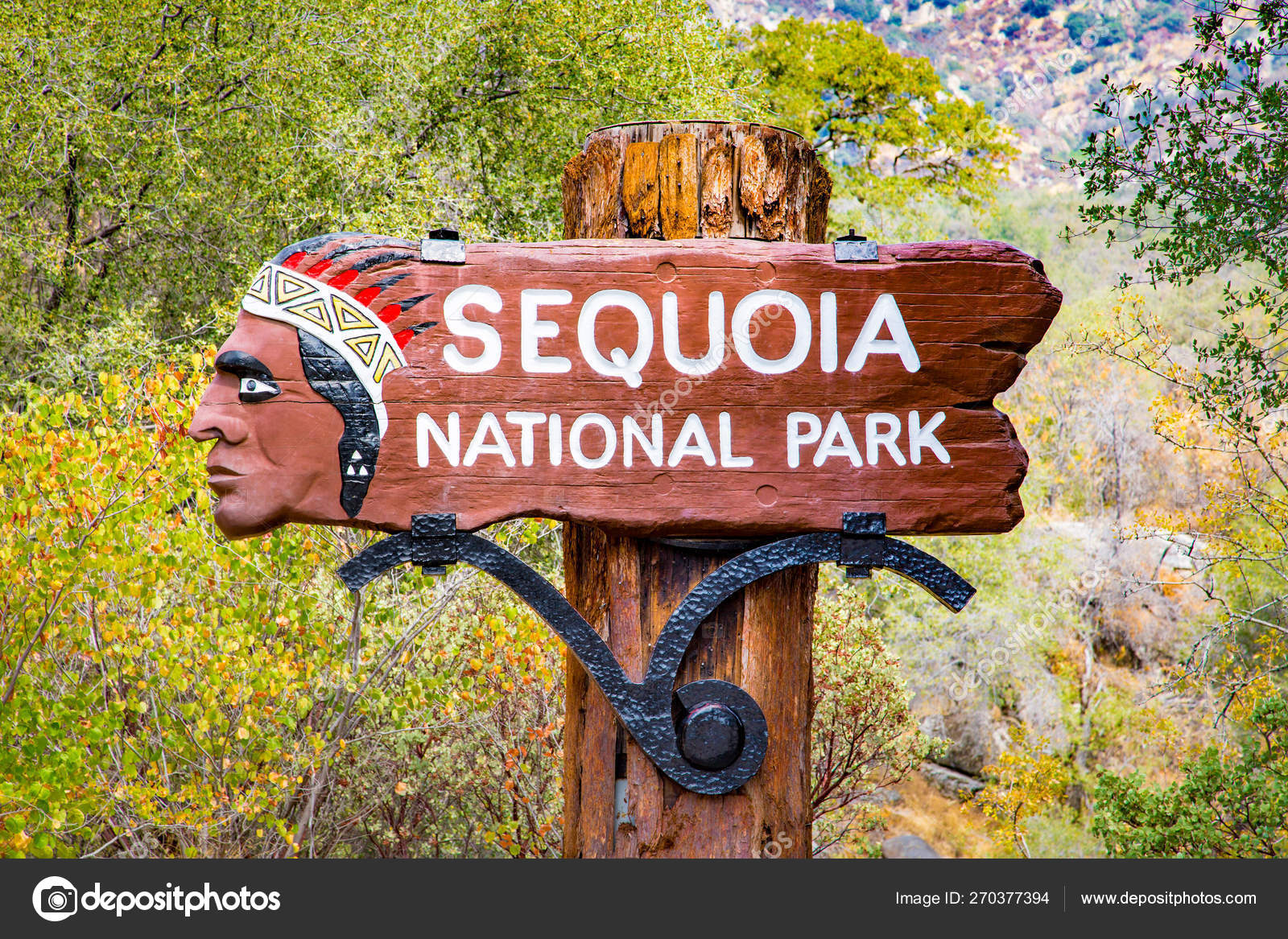 Sequoia National Park entrance sign, California, USA Stock Photo by ...
